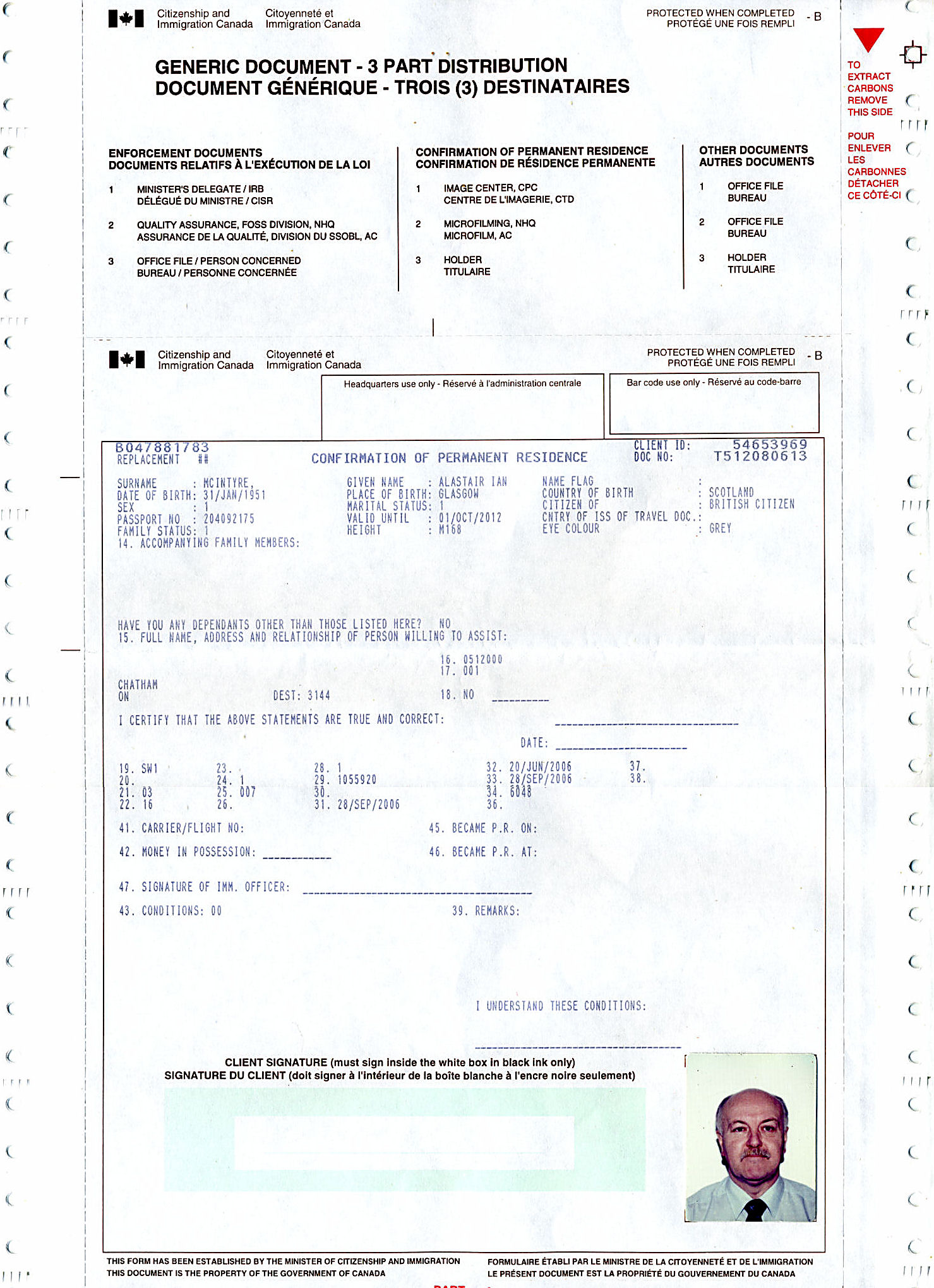 Permanent Landed Status Application Now Complete